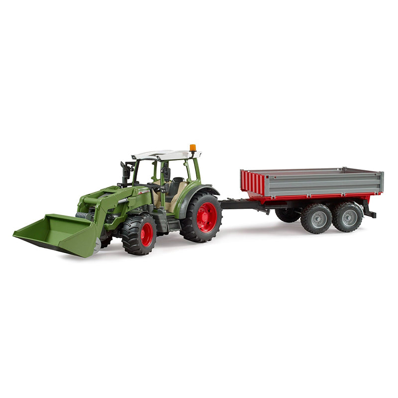 Tractor jucarie Fendt Vari cu incarcator frontal si remorca Bruder ...